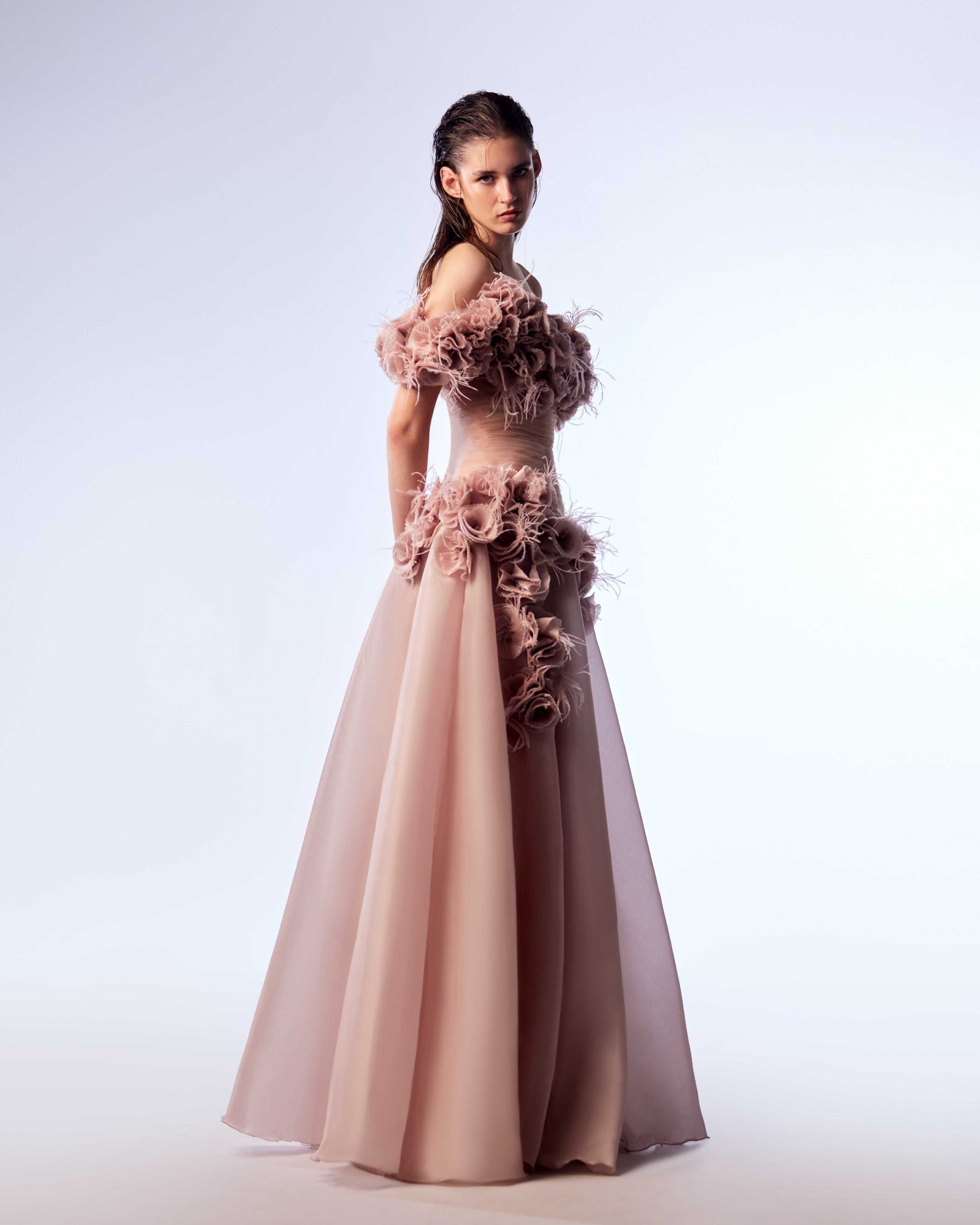 Powder Pink Dress: Strapless Gown | Gaby Charbachy